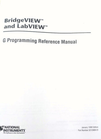 National Instruments BridgeView & LabView G Programming Reference Manu – Surplus Select