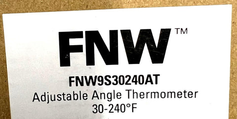 FNW FNW9S30240AT Adjustable Angle Thermometer 9" Face 30-240°F