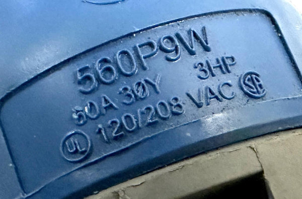 Hubbell 560P9W Pin and Sleeve Connector 60A 120/208 VAC 3 HP 3 Phase ...