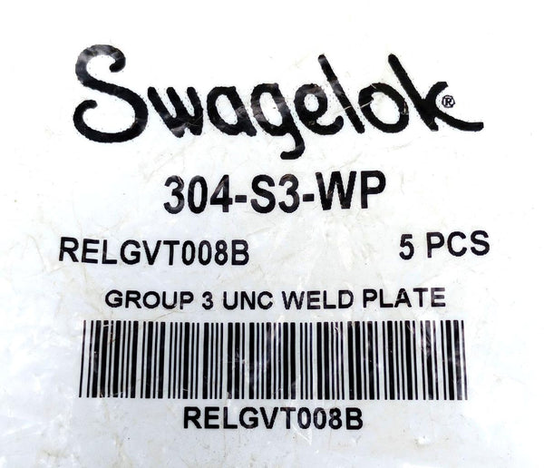 Swagelok 304-S3-WP Group 3 Stainless Steel Fractional Weld Plate 2"