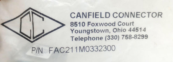 Canfield Connector FAC211M0332300 3-Pin Solenoid Connector 6-46V AC/DC