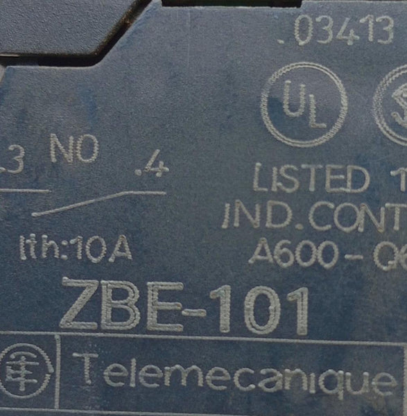 Telemecanique ZBE-101 Momentary Push Button Switch 10A - Yellow