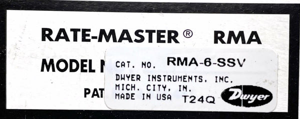 Dwyer RMA-6-SSV Rate-Master Flowmeter Series RMA 20 SCFH 100 PSI