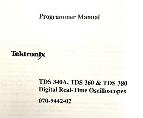 Tektronix TDS 340A, 360 & 380 Digital Real-Time Oscilloscope Programme