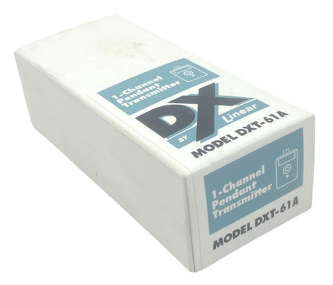 Linear DXT-61A 1-Button 1-Channel Pendant Transmitter 315Mhz Freq. 12V