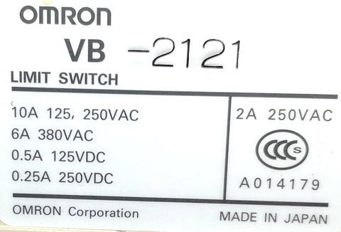 Omron VB-2121 Limit Switch 10A 125-250VAC SPDT – Surplus Select