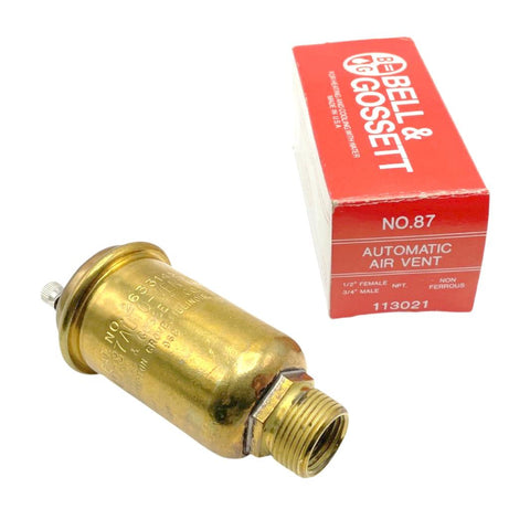 Bell & Gossett No.87 113021 Automatic Air Vent 1/2" Female NPT 3/4" Ma