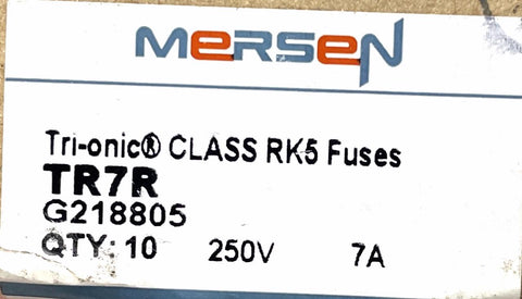 Mersen TR7R Tri-Onic Class RK5 Electrical Fuse 7A 250VAC - Box of (10)