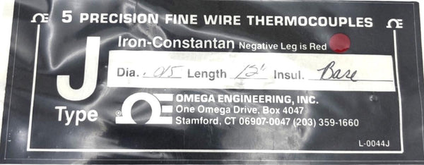 Omega Engineering IRCO-015 Precision Fine Wire Thermocouples ,15-12IN