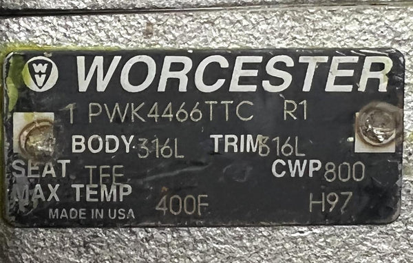 Worcester 1PWK4466TTC Ball Valve 400°F 800 CWP