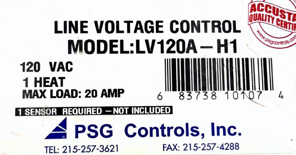 PSG Controls LV120A-H1 Line Voltage Control 120 VAC 20 AMP Heat Only ...