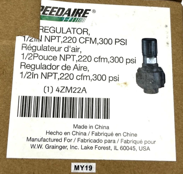 SPEEDAIRE 4ZM22A Air Regulator 1/2IN NPT 220CFM 300 PSI Black | Surplus ...