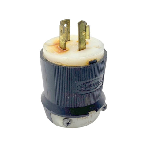 Hubbell HBL2421 Twist Locking Plug 20A 250VAC Thermoplastic Black/Whit ...