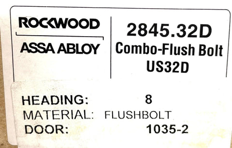Rockwood Assa Abloy 2845 Combination Automatic Flush Bolt Set US32D