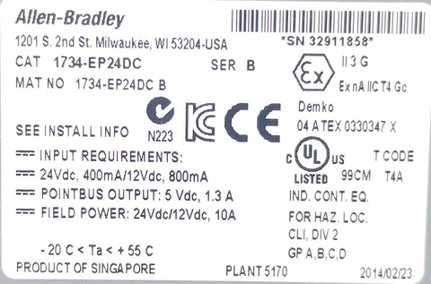 Allen-Bradley 1734-EP24DC Ser. B Expansion Power Supply Module 24VDC 4