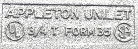 (Lot of 3) Appleton Unilet Form 35 Conduit Body 3/4IN 3 Port Threaded ...