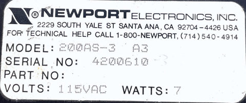 Newport Electronics 200AS-3 A3 Digital Voltmeter 115VAC 7 Watts 420061