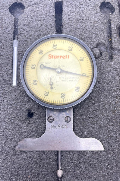 Starrett No. 644-441 Dial Depth Gage .001" Graduation 1.000" Range W/