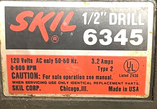Skil 6345 1/2" Corded Electric Drill With Snake Unit 3.2A 0-800RPM Typ