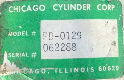 Chicago Cylinder Corp. PD-0129 Pneumatic PushiPull Cylinder Stainless ...