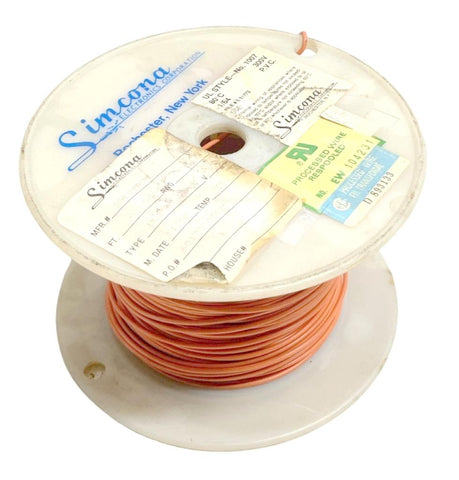 Simcona 1007 Electrical Wire 18AWG 500FT 300V 80°C Orange Shielded PVC ...