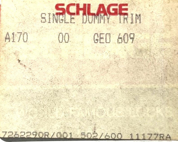 Schlage A170 Single Dummy Trim GEO-609 Gold Metal Finish – Surplus Select