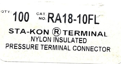 Thomas & Betts RA18-10FL Pressure Terminal Connector Nylon Insulated