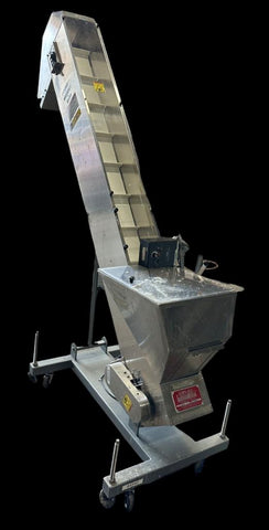 Kaps-All FS-B Elevator Power Conveyor Hopper Cleated Belt 8" W 82" H ...