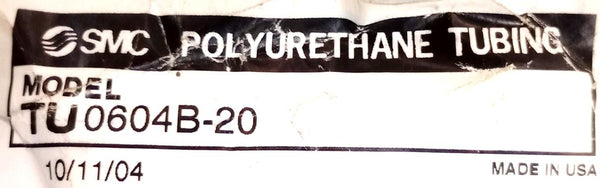 SMC TU0604B-20 Black Long Coil Polyurethane Tubing 6mm OD 4mm ID 20m R ...