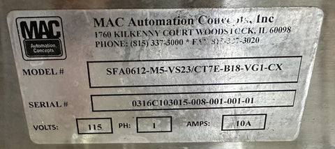 Mac Automation 15" x 75" Power Cleated Belt Conveyor w/ Programmable C