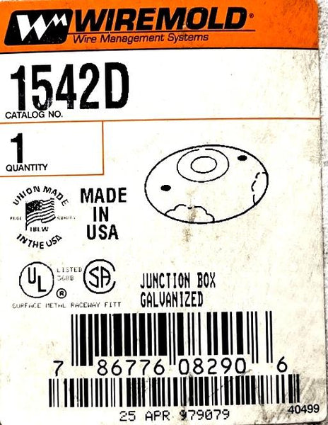(Lot of 2) Wiremold 1542D Galvanized Junction Box Steel W/ Hardware ...