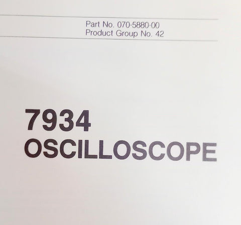 Tektronix 7934 Oscilloscope Instruction Manual 070-5880-00
