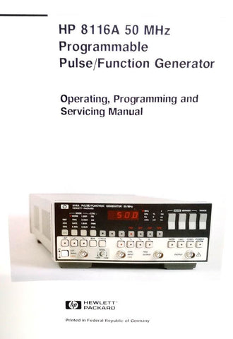HP 8116A 50MHz Pulse/Function Generator Operating Programming & Servic – Surplus Select