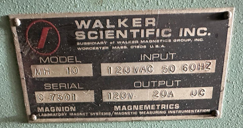 Walker Scientific MH 10 Electromagnet Field Generator