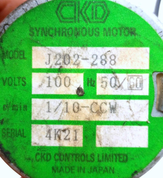CKD J202-288 Synchronous Motor 100V 50/60HZ 1/10-CCW
