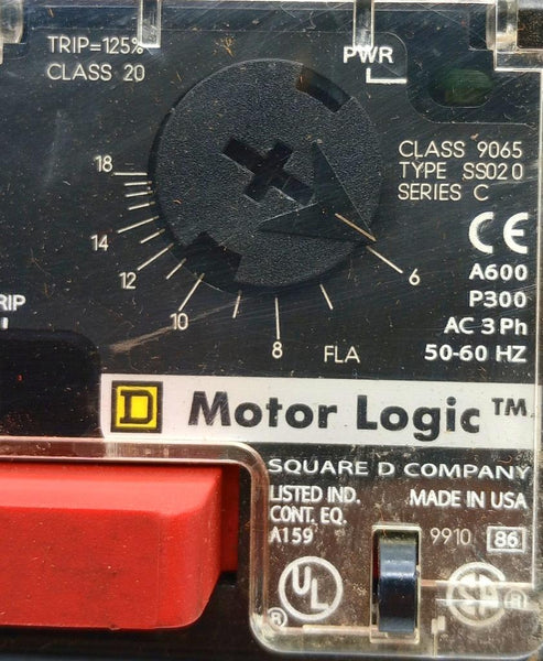 Square D 9065SS020 Series C Motor Logic Solid State Overload Relay 3-P