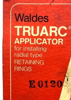 Waldes Truarc E0120 Applicator Tool Retaining Rings Radial Type