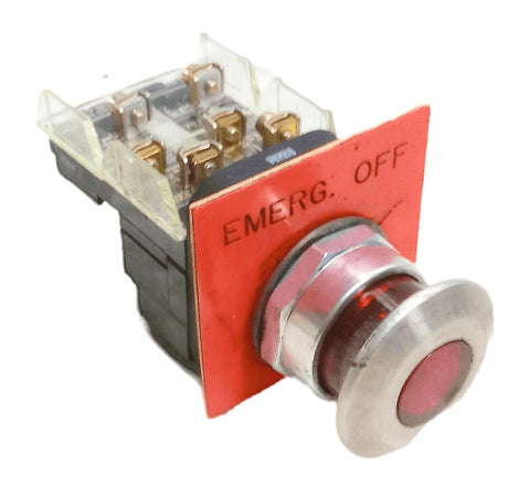 Allen Bradley 800T-FXP16 D4 Ser. T Illuminated Red Emergency Stop Push Button | Surplus Select