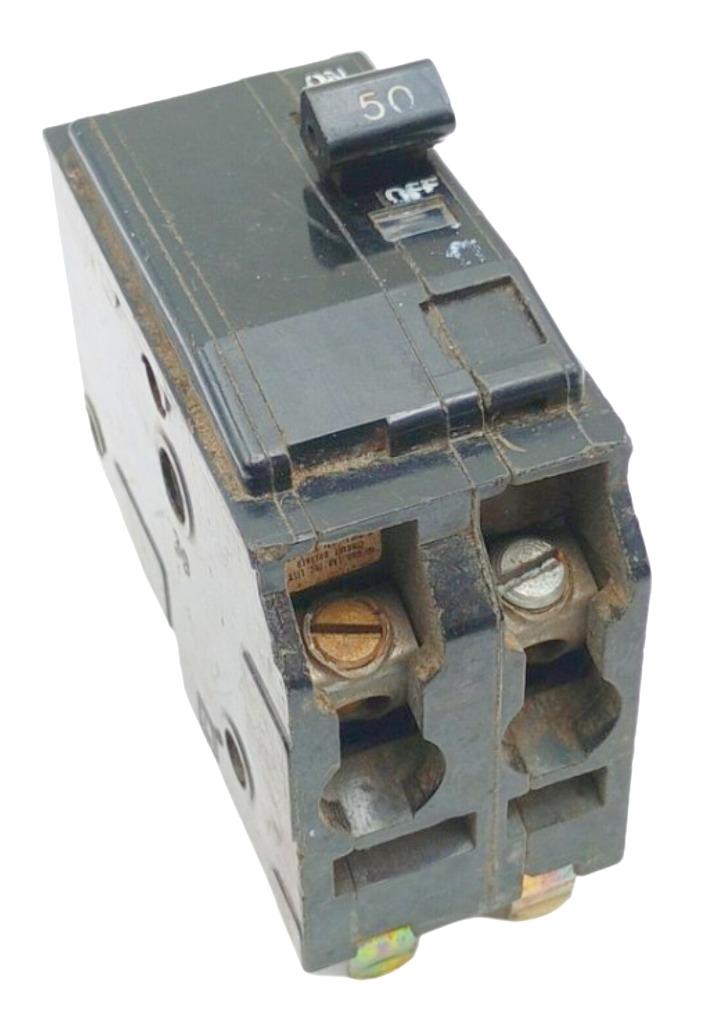 Square D QO250 2 Pole Circuit Breaker 50A 120/240VAC 1 PH Plug In Moun