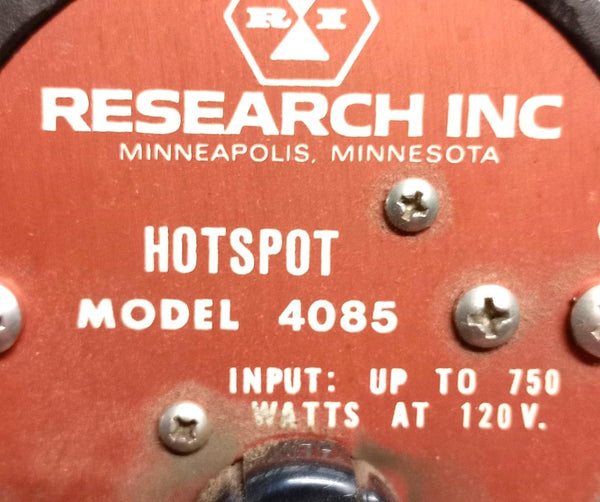 Research Inc. Model 4085 Hotspot Infrared Instant Heat Lamp Up To 750W