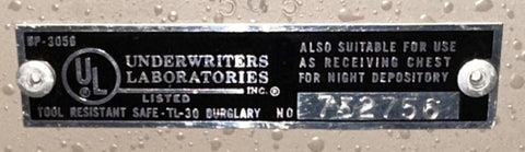 Hamilton TL-30 Combination Floor Safe Burglary Tool Resistant 34" x 24 ...