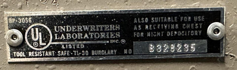 Hamilton TL-30 Combination Floor Safe Burglary Tool Resistant 37" x 32 ...