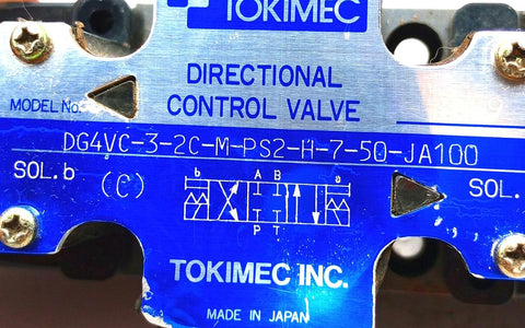 Tokimec DG4VC-3-2C-M-PS2-H-7-50-JA100 Directional Control Solenoid Val ...