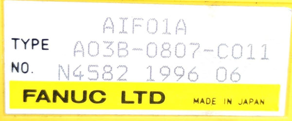 Fanuc AIF01A I/O Interface Module A03B-0807-C011 – Surplus Select