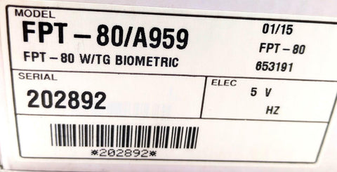 Amano Time Guardian FPT-80 Biometric Fingerprint Time Clock System - N