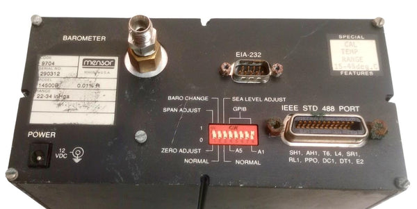 Mensor 14500B Barometer 22-34" HGA 0.01% R With Digital Pressure Gauge