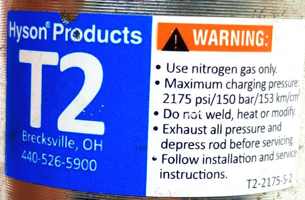 Hyson T2L-300x0.5" Nitrogen Gas Spring 2175PSI / 150 bar T2-2175-S-2