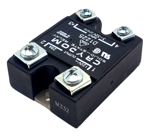 Crydom D1225 Solid-State Relay Input 3-32V Output 120V~ 25A 4 Connecti