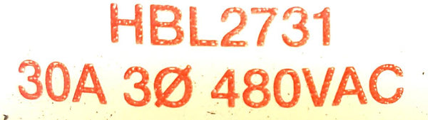 Hubbell HBL2731 Locking Plug 30 Amp 480VAC Male Connection Black and W ...