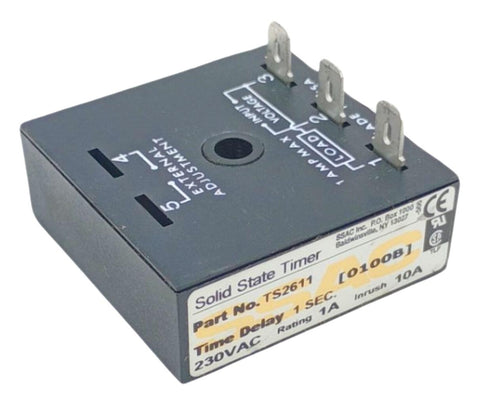 SSAC TS2611 Solid State Timer Module 3-Pin 1 Sec. Delay 230VAC 1A Max